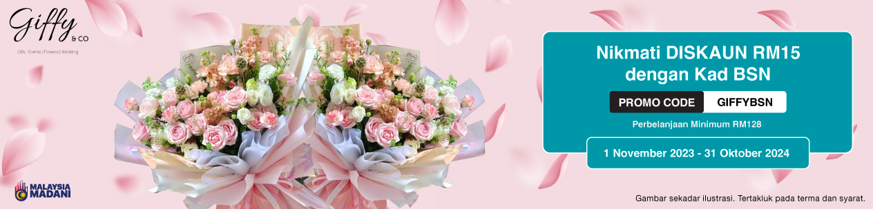 Diskaun RM15 bagi sejambank bunga buat yang tersayang dengan Kad BSN ...