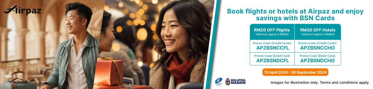 Get discounts up to RM30 for flights or hotels booking at Airpaz with ...