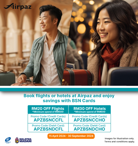 Get discounts up to RM30 for flights or hotels booking at Airpaz with ...