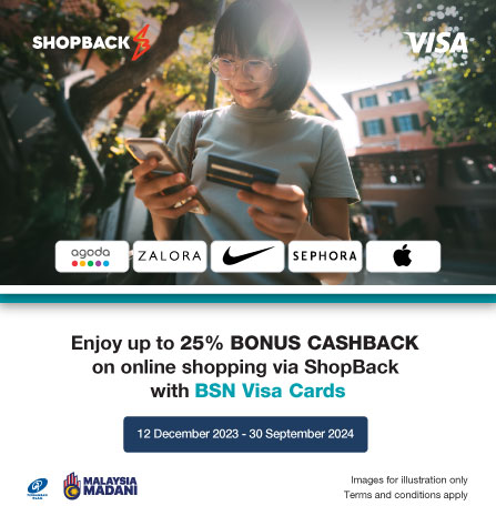 Online shopping made rewarding with ShopBack! Get up to 25% Bonus Cashback with BSN Visa Cards ...