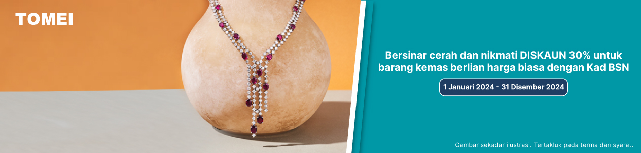 Diskaun 30% untuk barang kemas berlian harga biasa di TOMEI dengan Kad ...
